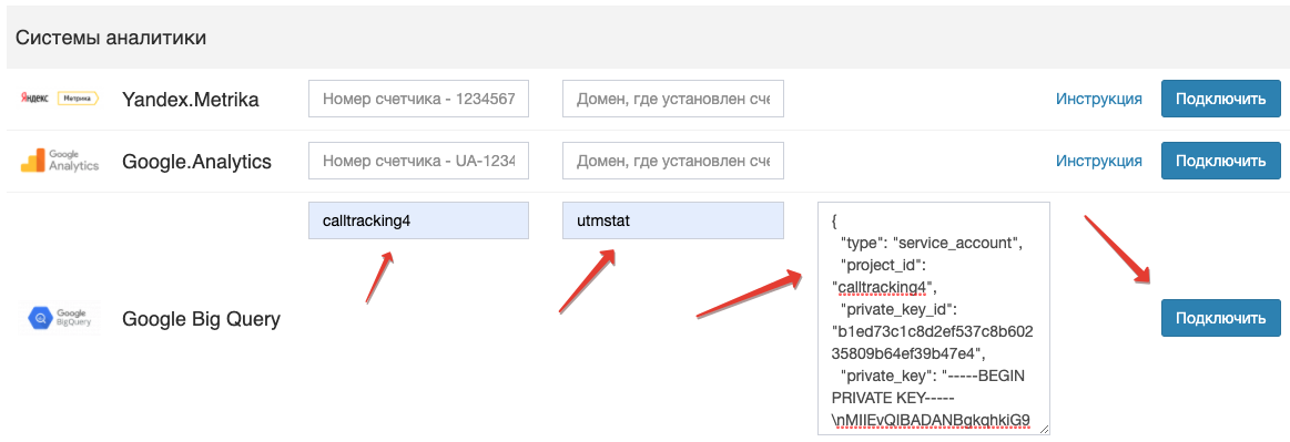 Как подключить Google Big Query к UTMSTAT | Сквозная аналитика UTMSTAT